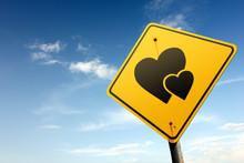 One Way Heart Traffic Sign Free Stock Photo - Public Domain Pictures