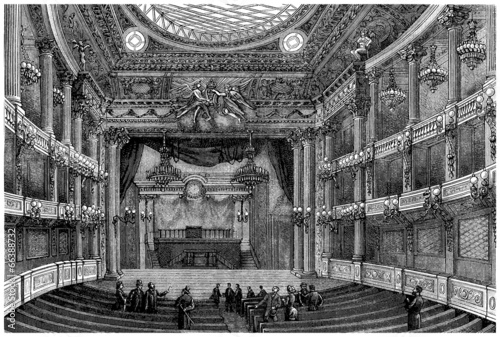 Interior : Theatre 17th century - View 19th century Stock Illustration ...