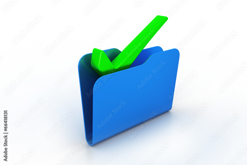 File folder with green check mark Stock Illustration | Adobe Stock