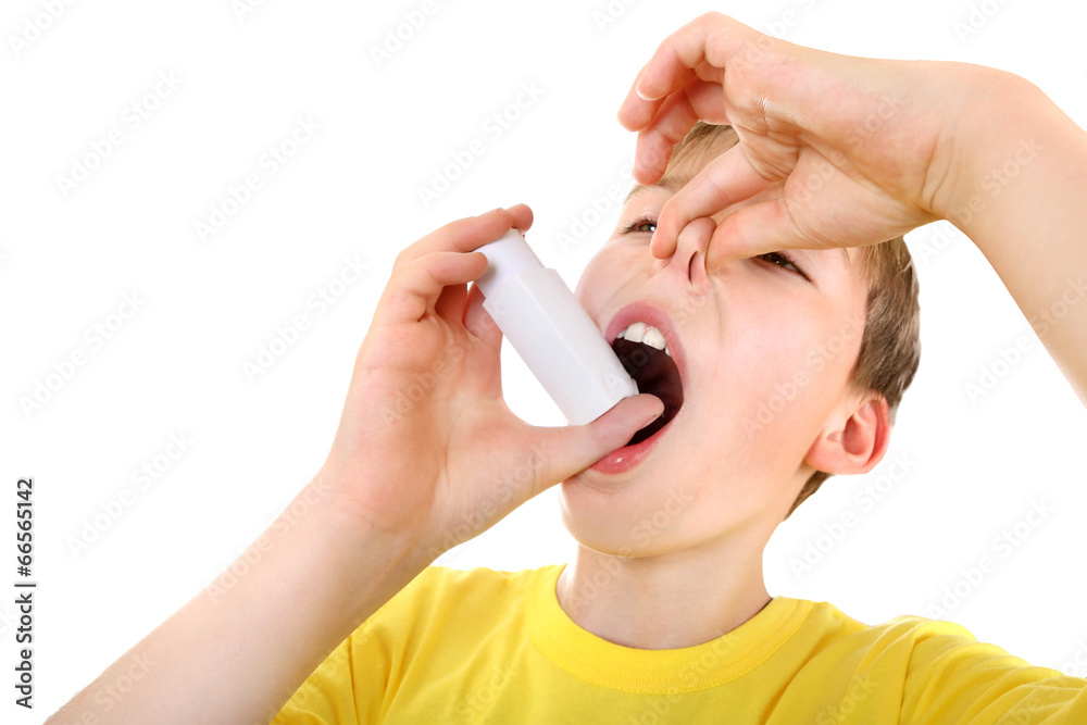 Kid with Inhaler Stock Photo | Adobe Stock