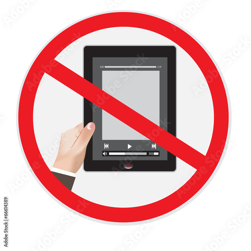 No tablet sign Stock Vector | Adobe Stock