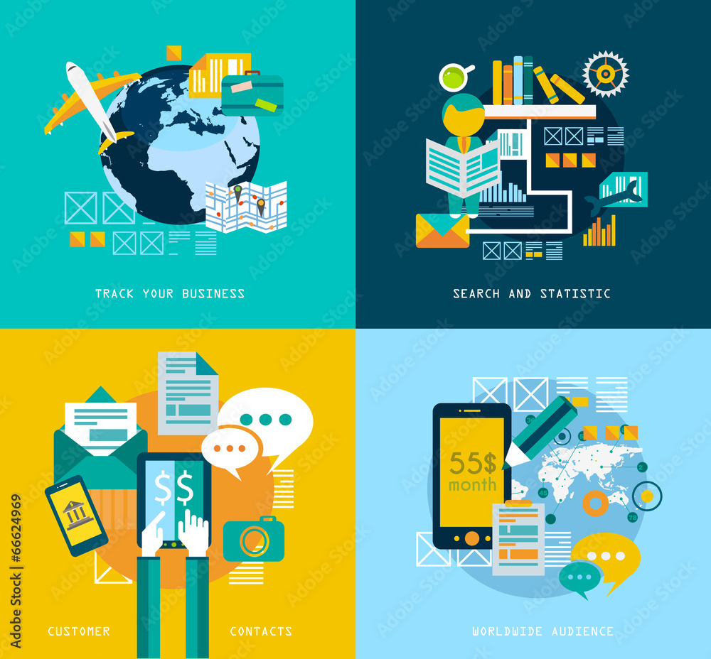 Flat Style UI icons for infographics Stock Vector | Adobe Stock