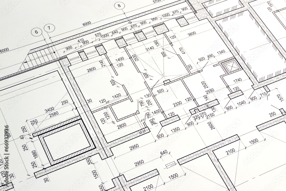 Drawing a floor plan of the building Stock Photo | Adobe Stock