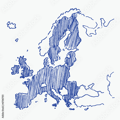 vector hand drawn map of europe Stock Vector | Adobe Stock