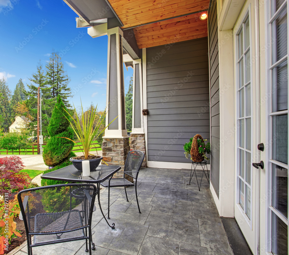 House front porch view Stock Photo | Adobe Stock