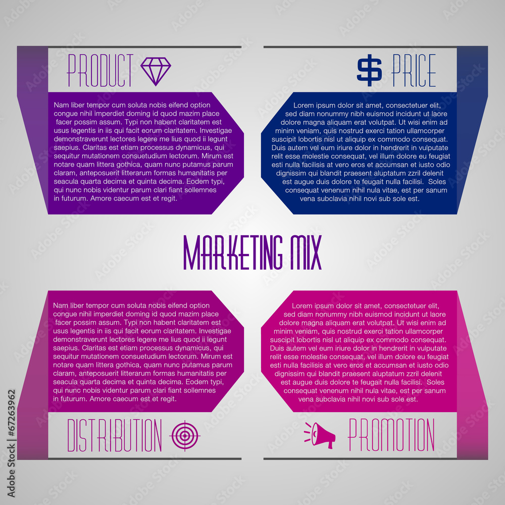 Editable marketing mix template with icons 4P Stock Vector | Adobe Stock