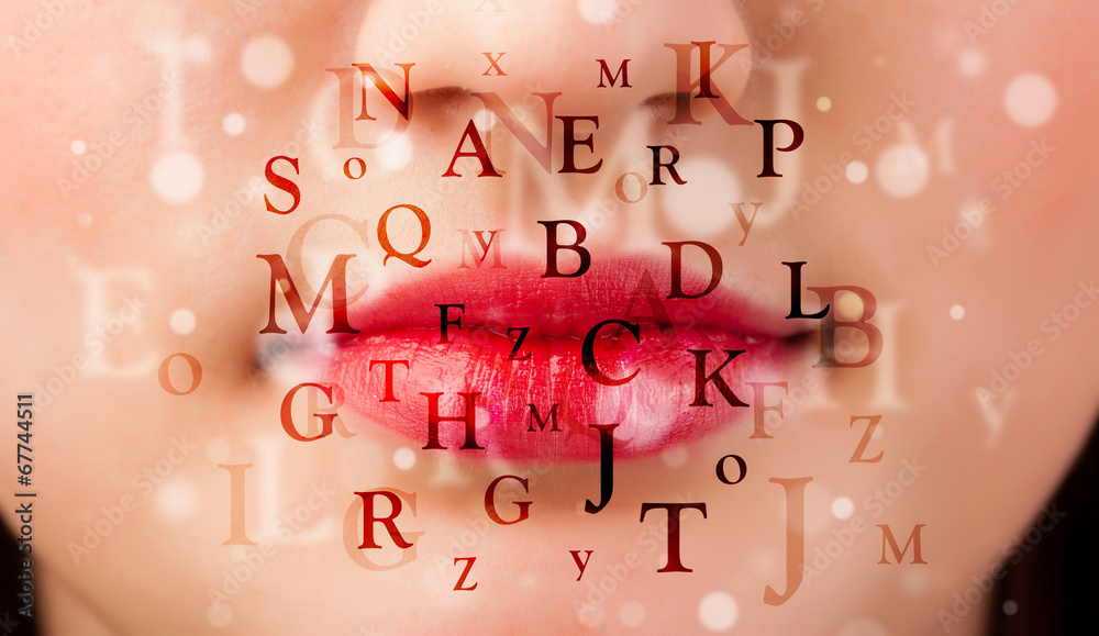 Beautiful girl lips breathing fonts and characters Stock Photo | Adobe ...