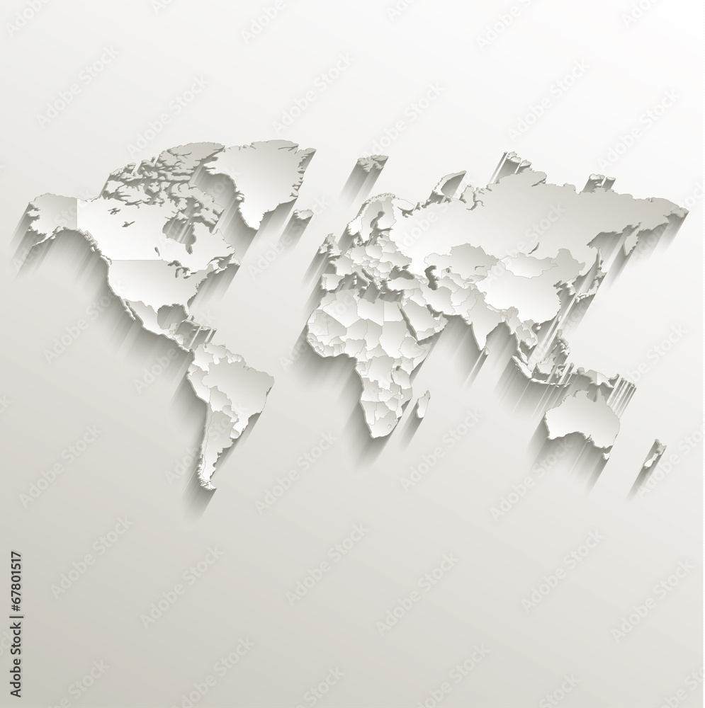 World political map 3D vector individual states separate Stock Vector ...