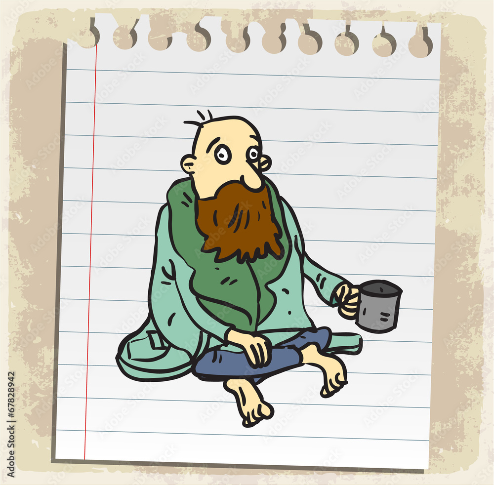Cartoon poor illustration Stock Vector | Adobe Stock