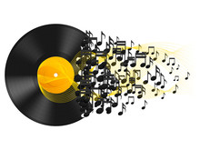 Vinyl Record With Music Notes Free Stock Photo - Public Domain Pictures