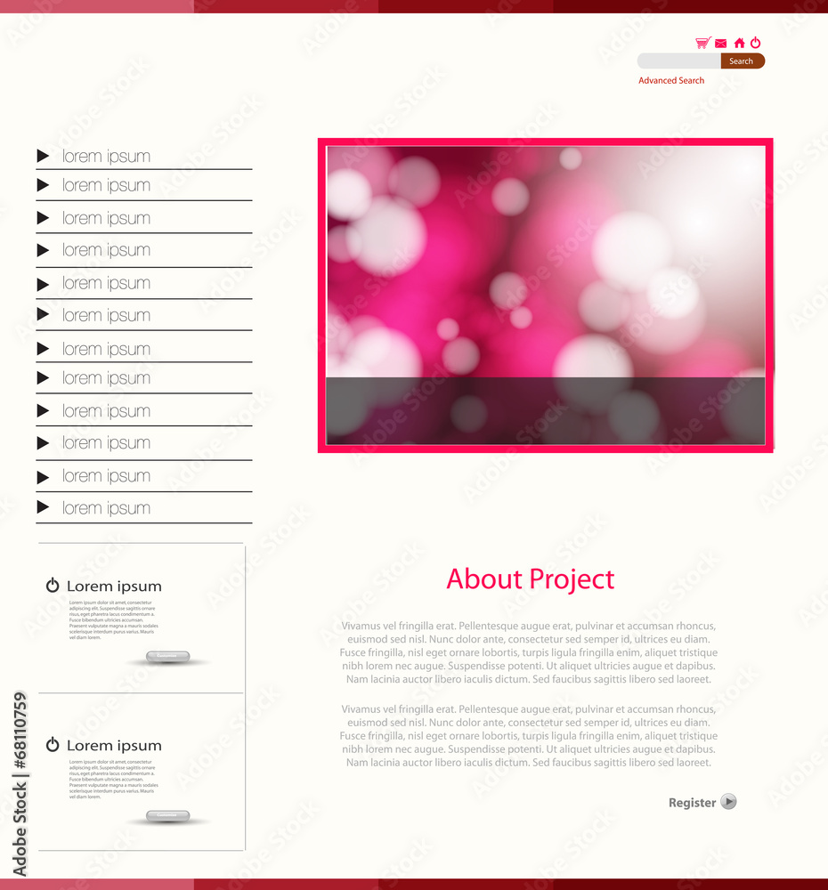 Nice Website Template, easy all editable Stock Vector | Adobe Stock