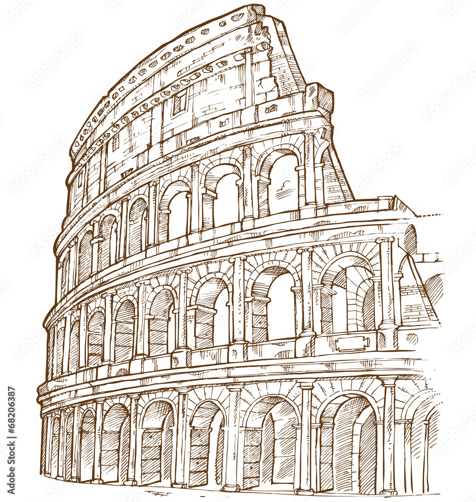 colosseum hand draw Stock Vector | Adobe Stock