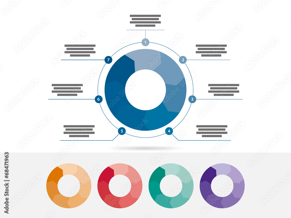 Seven sided presentation infographic diagram chart vector Stock Vector ...