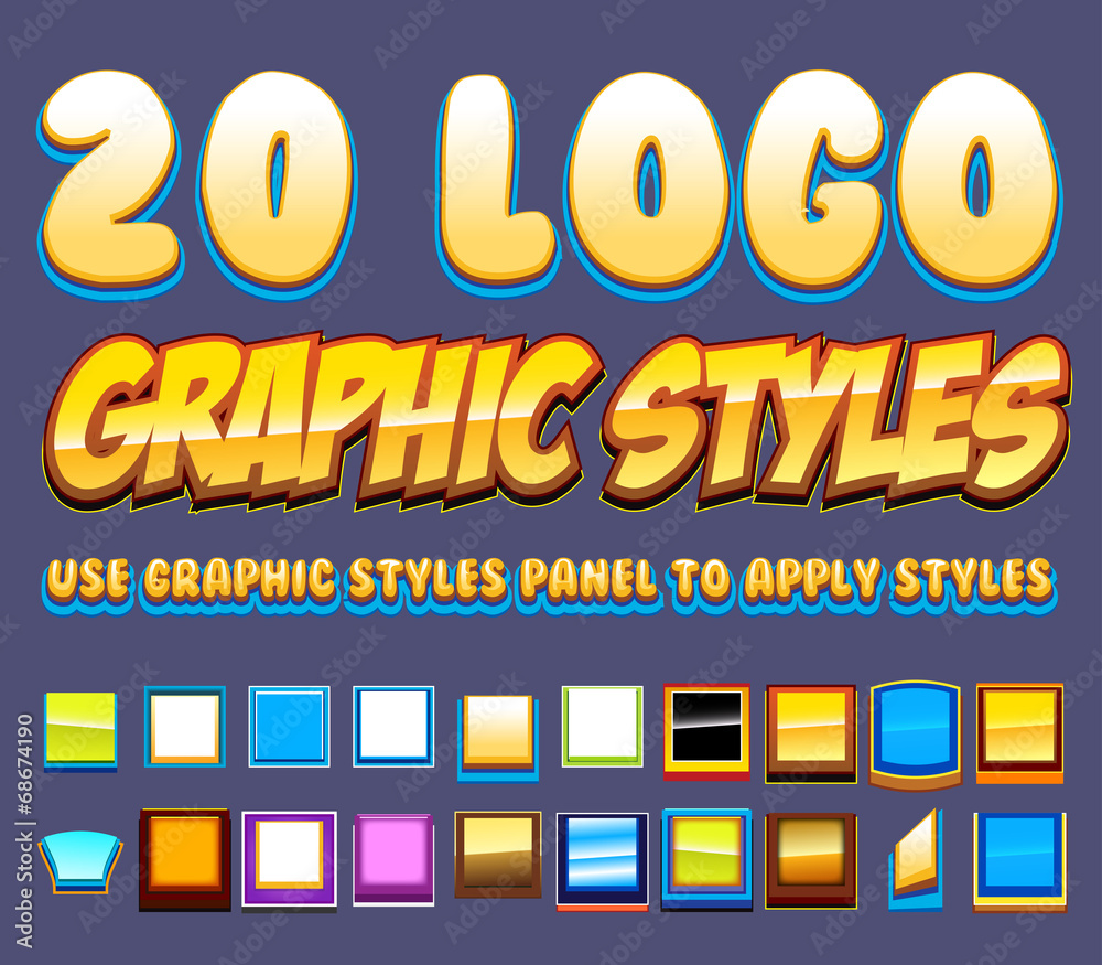 20 Comic Logo Graphics Styles Stock Vector | Adobe Stock