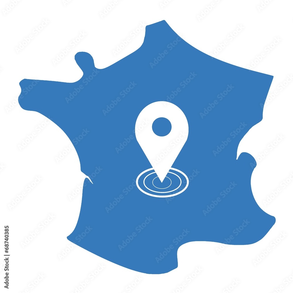 Localisation dans une carte de France Stock Illustration | Adobe Stock