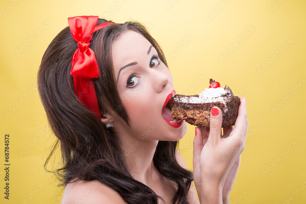 Sexy woman with sweets Stock Photo | Adobe Stock
