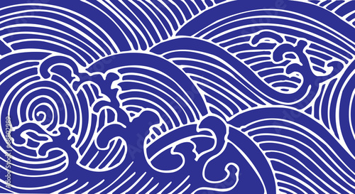 chinese wave pattern Stock Photo | Adobe Stock
