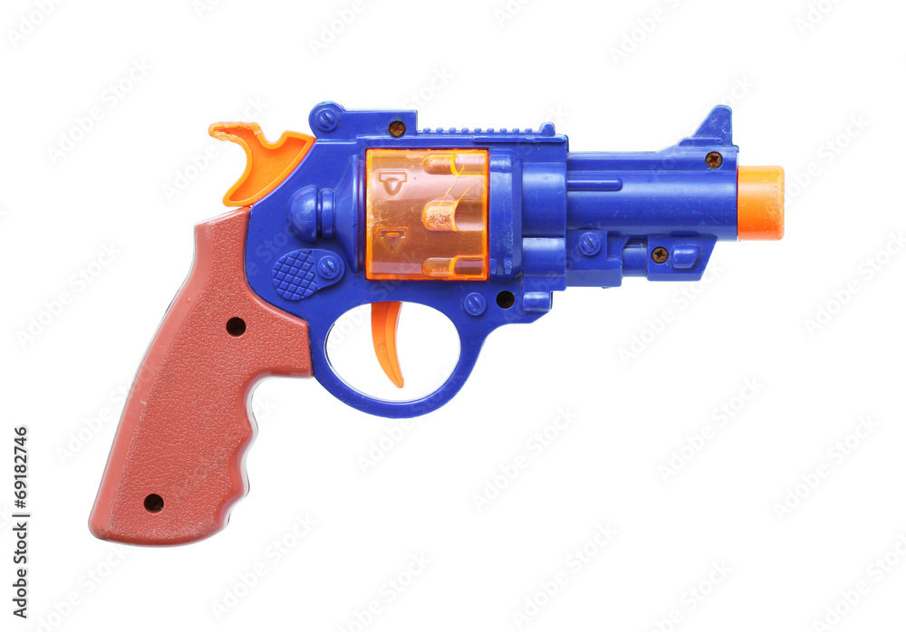 Plastic toy gun isolated on white background Stock Photo | Adobe Stock