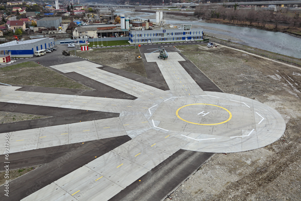 Helipad in airport Stock Photo | Adobe Stock