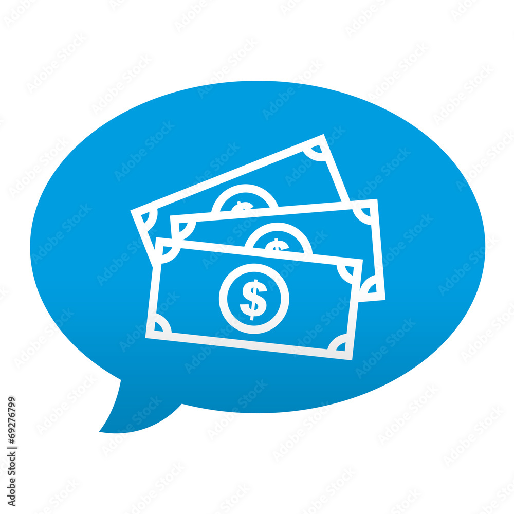 Etiqueta tipo app azul comentario simbolo billetes Stock Illustration ...