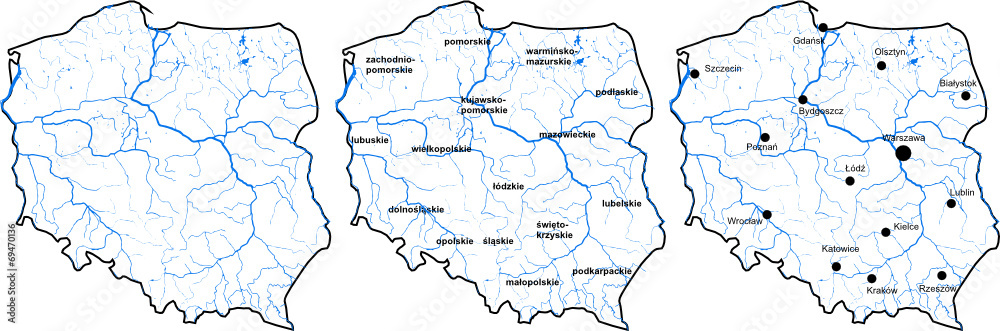 Mapa Polski Stock Vector | Adobe Stock