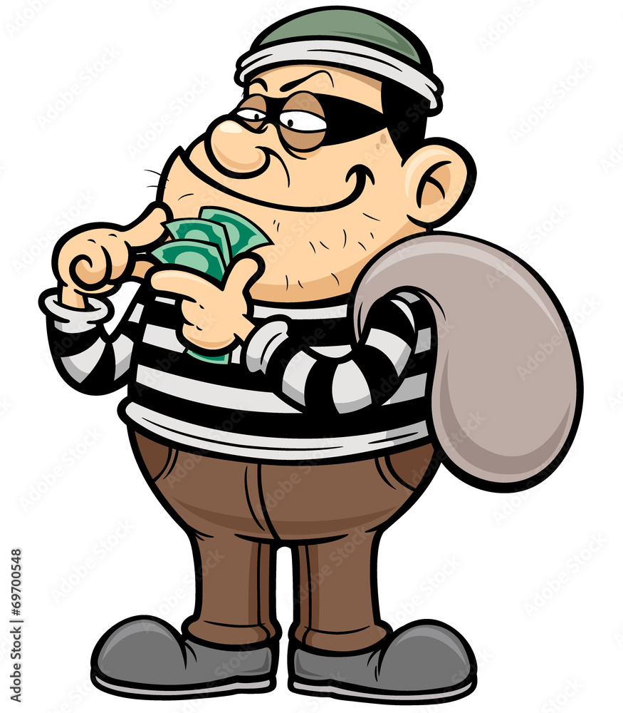 Vetor Vector illustration of cartoon thief do Stock | Adobe Stock