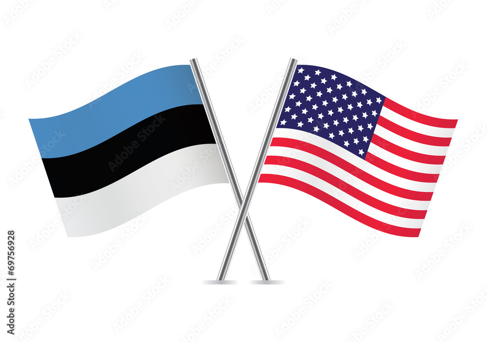 American and Estonian flags. Vector illustration. Stock Vector | Adobe ...