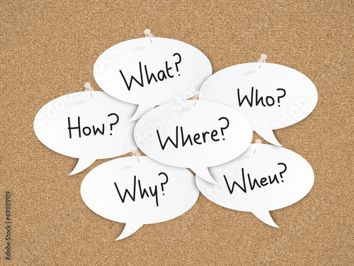QUESTIONS CALLOUTS on CORKBOARD (speech bubble question) - Buy this ...