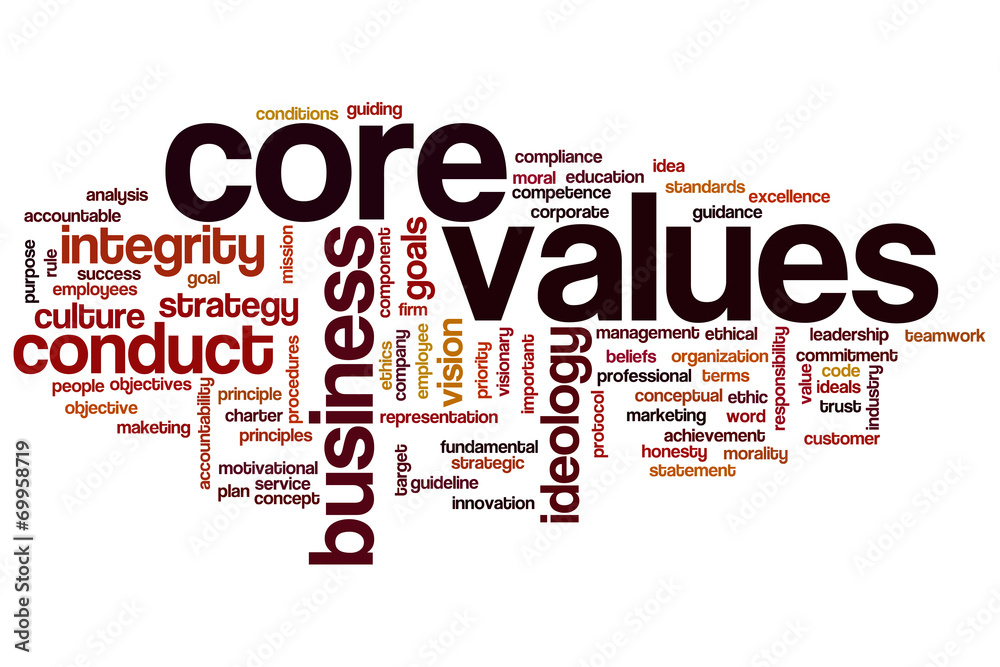 Core values word cloud Stock Illustration | Adobe Stock