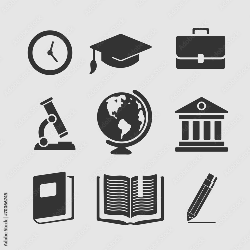 Set of symbols education Stock Vector | Adobe Stock