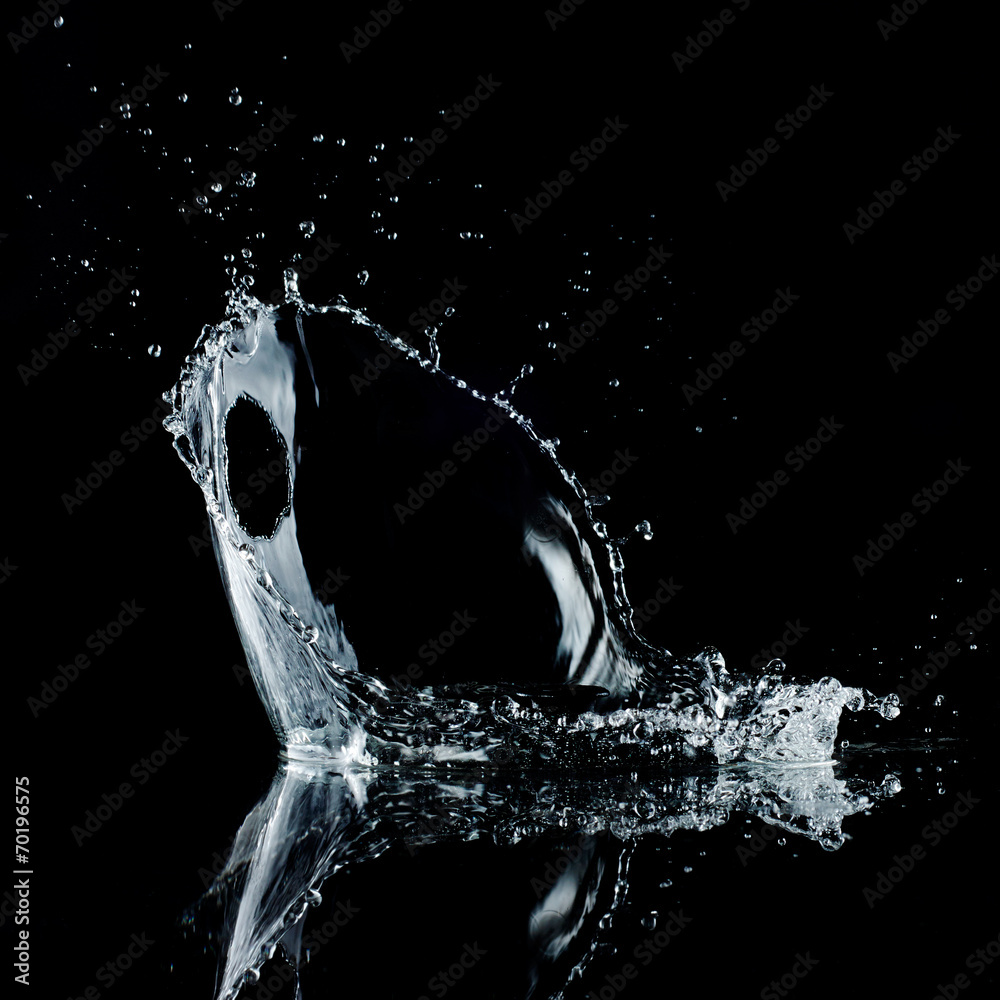 Water splash on black background. Stock Photo | Adobe Stock