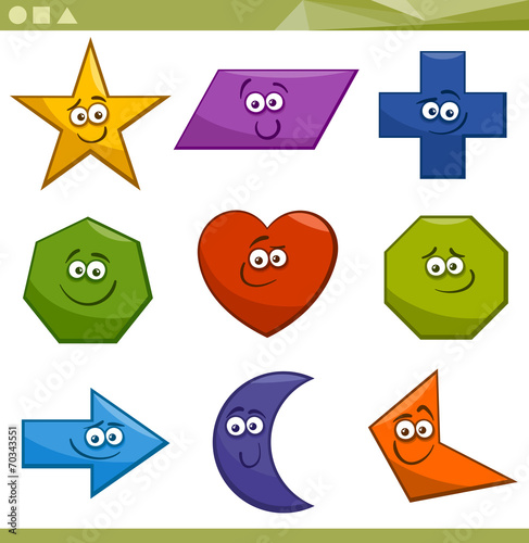 Cartoon Basic Geometric Shapes Stock Vector | Adobe Stock