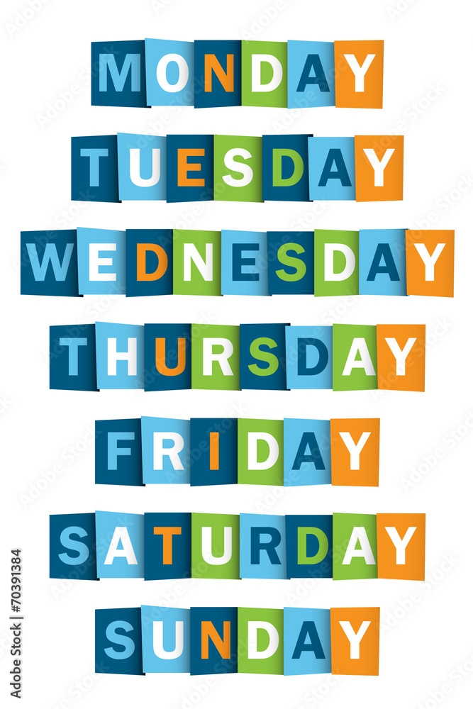 DAYS OF THE WEEK (icon symbol button) Stock Vector | Adobe Stock