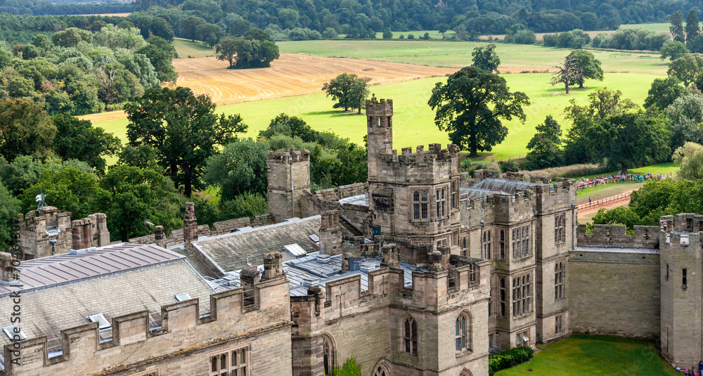 View of Warwick castle Stock Photo | Adobe Stock
