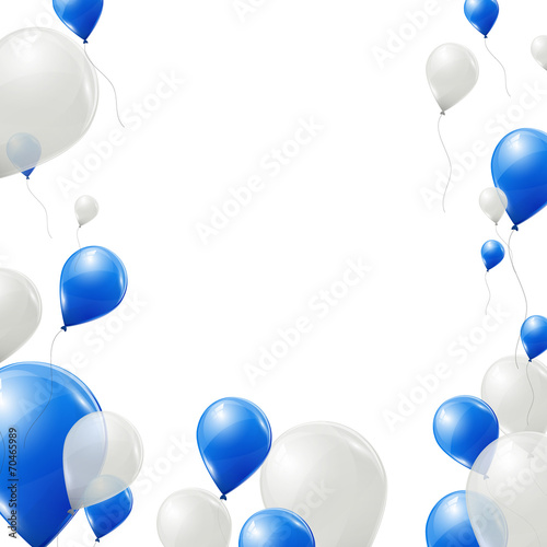 Blue and white balloons background Stock Vector | Adobe Stock