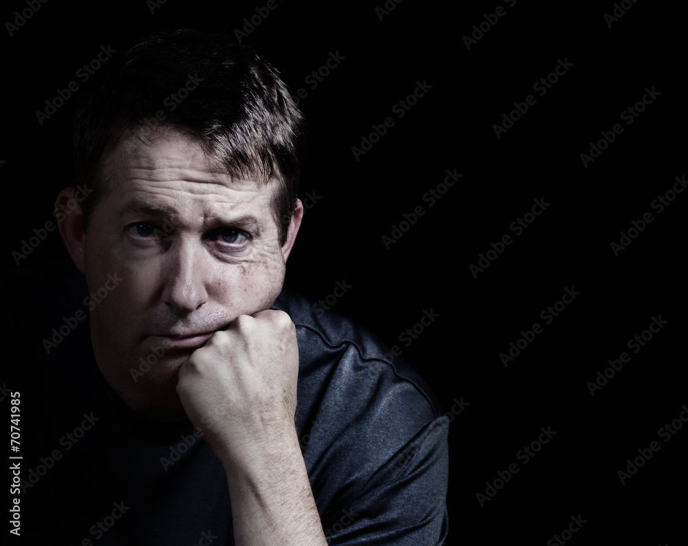 Man showing depression Stock Photo | Adobe Stock