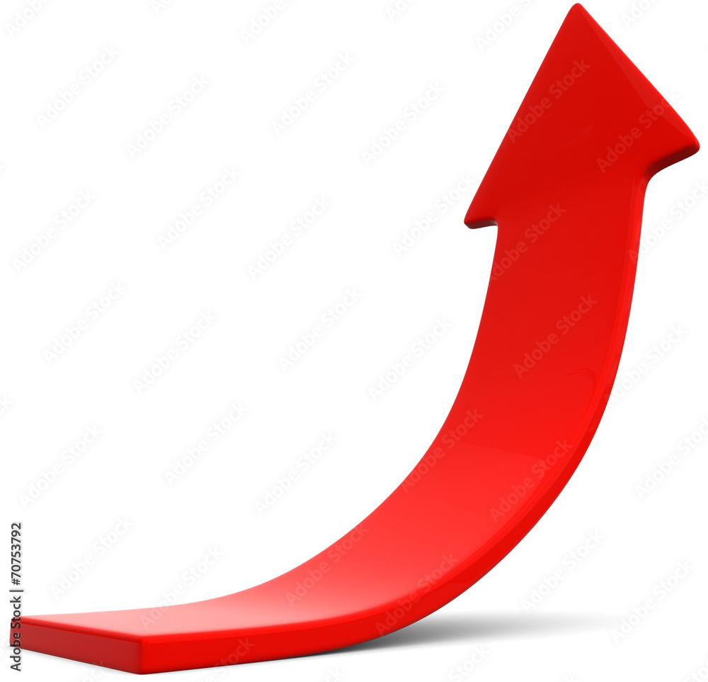 Stock-Illustration „roter Pfeil nach oben geschwungen“ | Adobe Stock