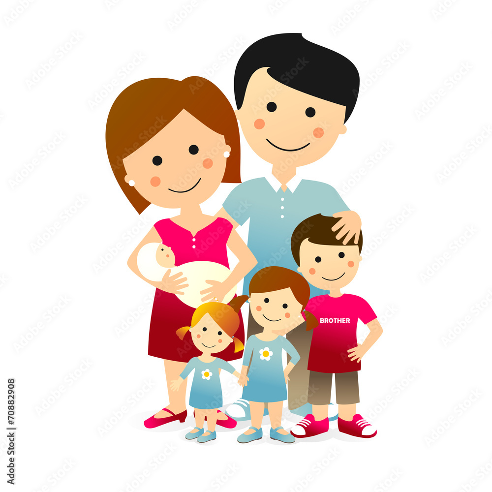 Familia De 6 Clipart