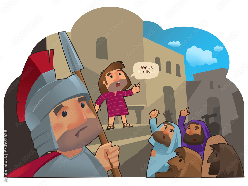 Vector image Biblical illustration of the Apostle Paul preaching. Comic ...