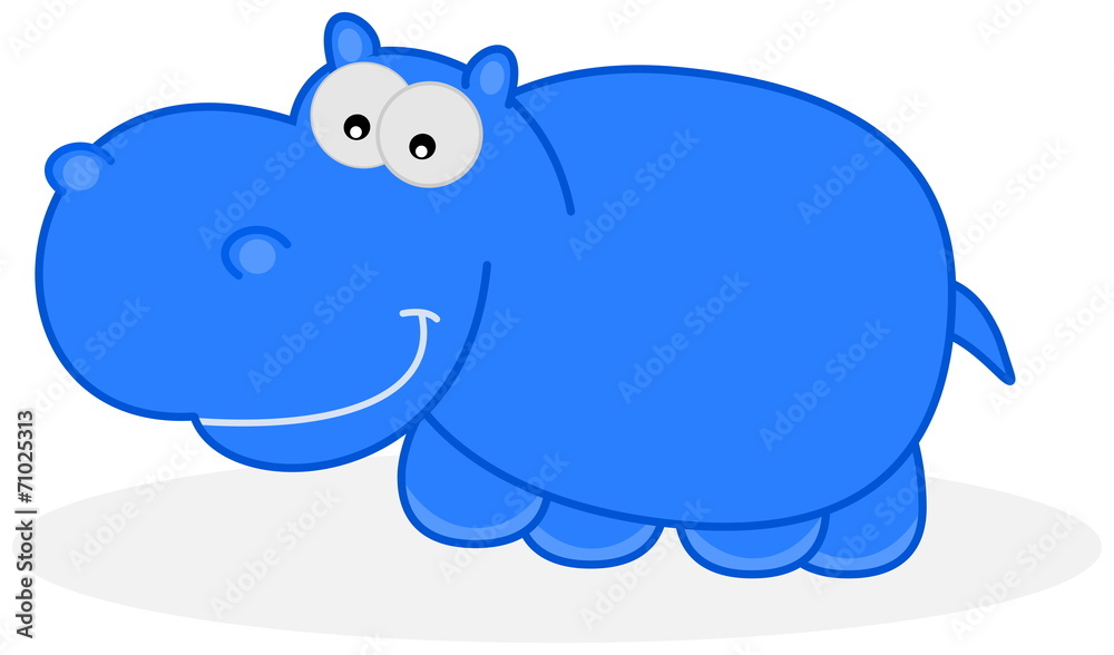 a blue hippo Stock Vector | Adobe Stock