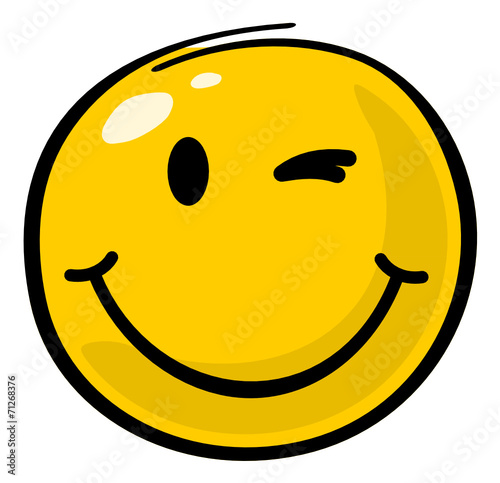 Smiley zwinkern – Stock-Vektorgrafik | Adobe Stock