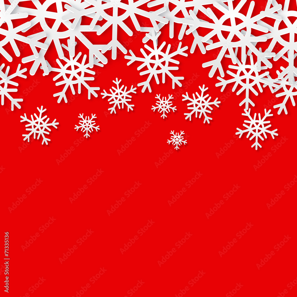 Snowflakes seamless border. Christmas background Stock Vector | Adobe Stock