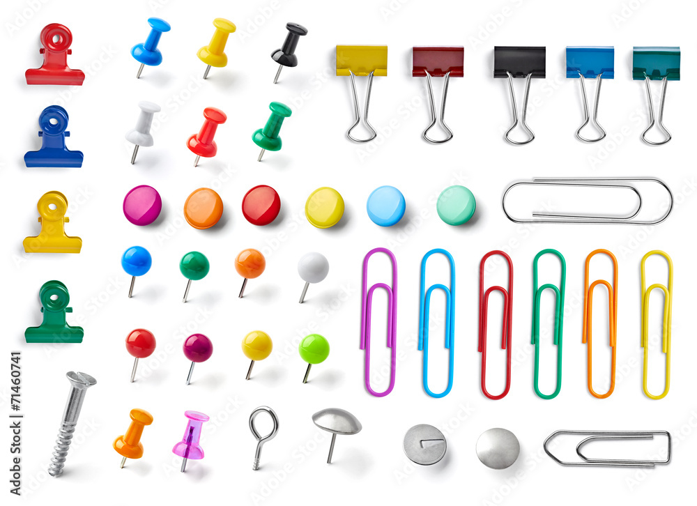 push pin thumbtack paper clip office business Stock Photo | Adobe Stock