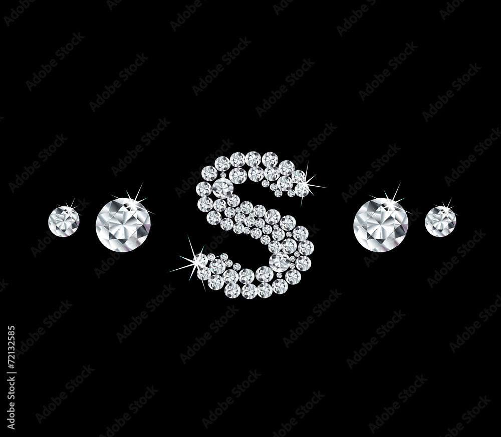 Diamond vector alphabetic letter 'S' Stock Vector | Adobe Stock