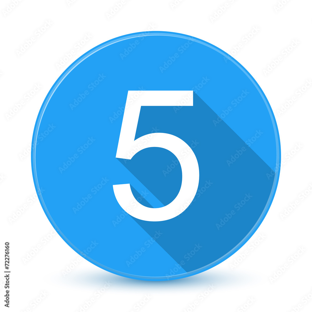 Stock-Vektorgrafik „Blue 5 flat icon button with long shadow“ | Adobe Stock