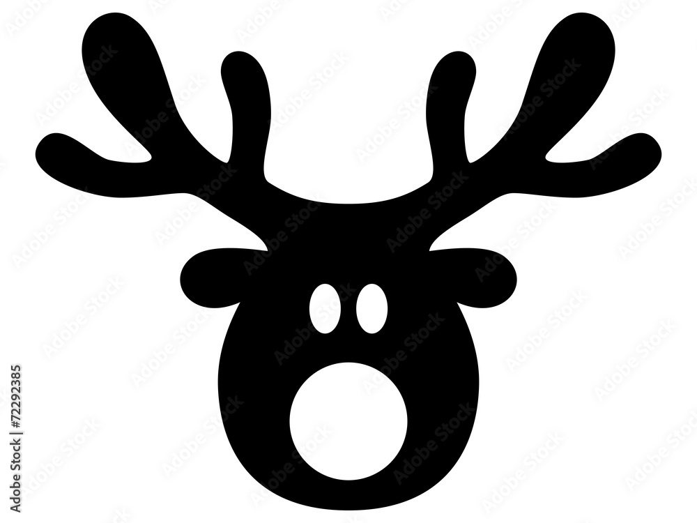 Icon: Rentier-Gesicht, von vorne, schwarz, Vektor, freigestellt Stock ...