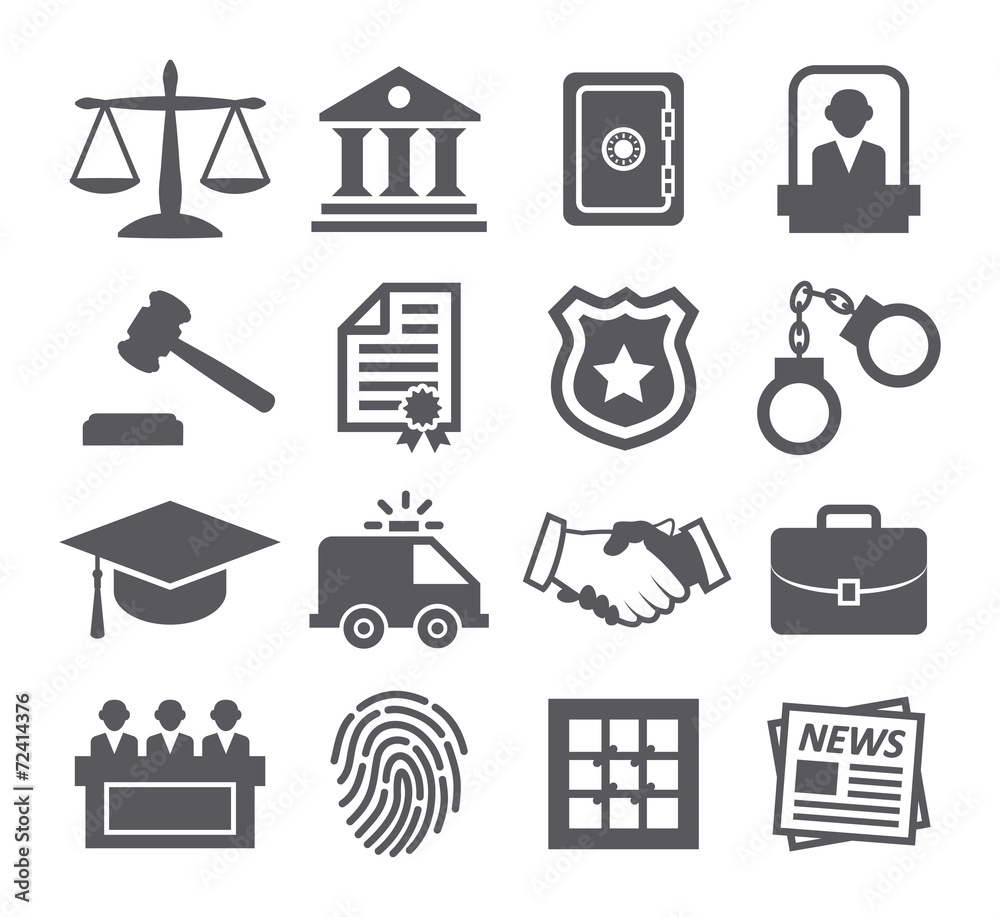 Law icons Stock Vector | Adobe Stock