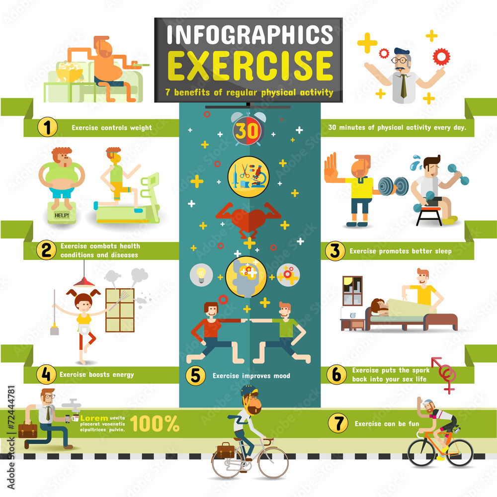 EXERCISE INFOGRAPHICS Stock Vector | Adobe Stock