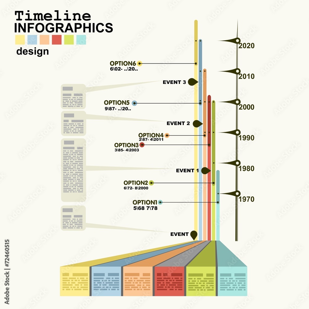Timeline Infographic with diagrams and graphics Stock Vector | Adobe Stock