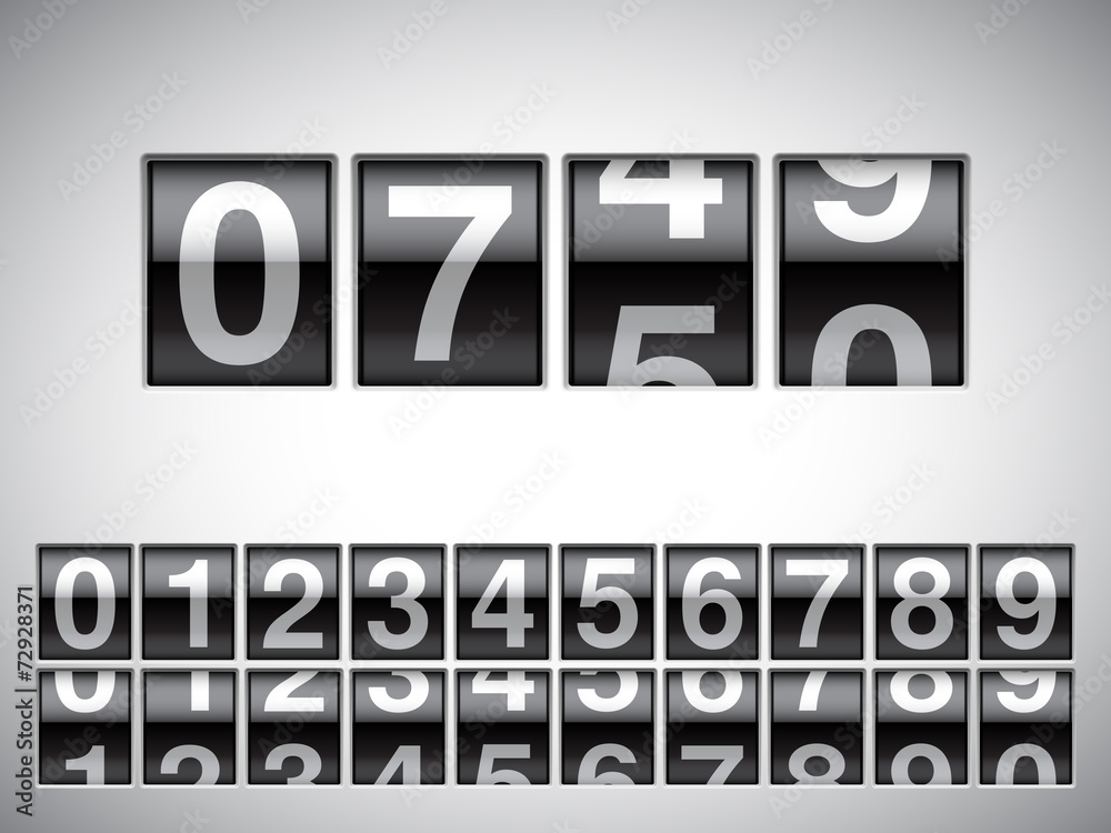 Counter with all numbers. Stock Vector | Adobe Stock